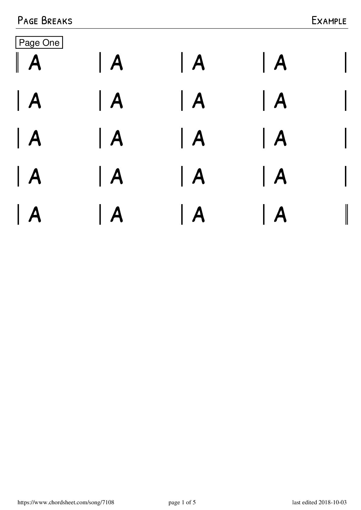 Page Breaks · Example · PNG Preview· Chord Sheet Maker Online