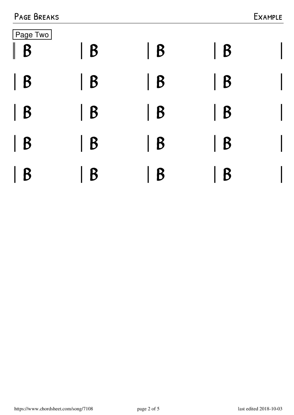 Page Breaks · Example · PNG Preview· Chord Sheet Maker Online